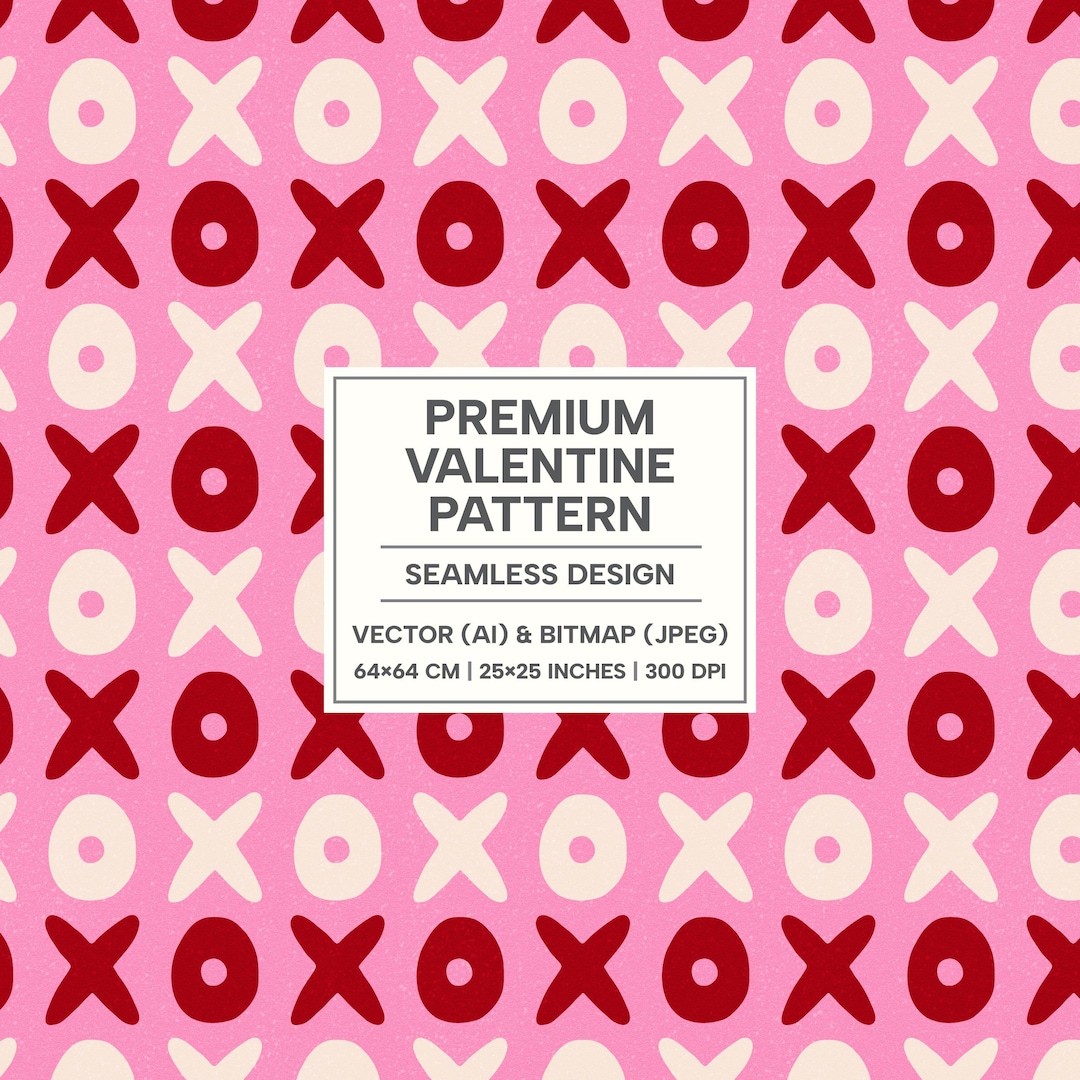 Hand-drawn XOXO Pattern, Textured Seamless Design, Seasonal Valentine's ...