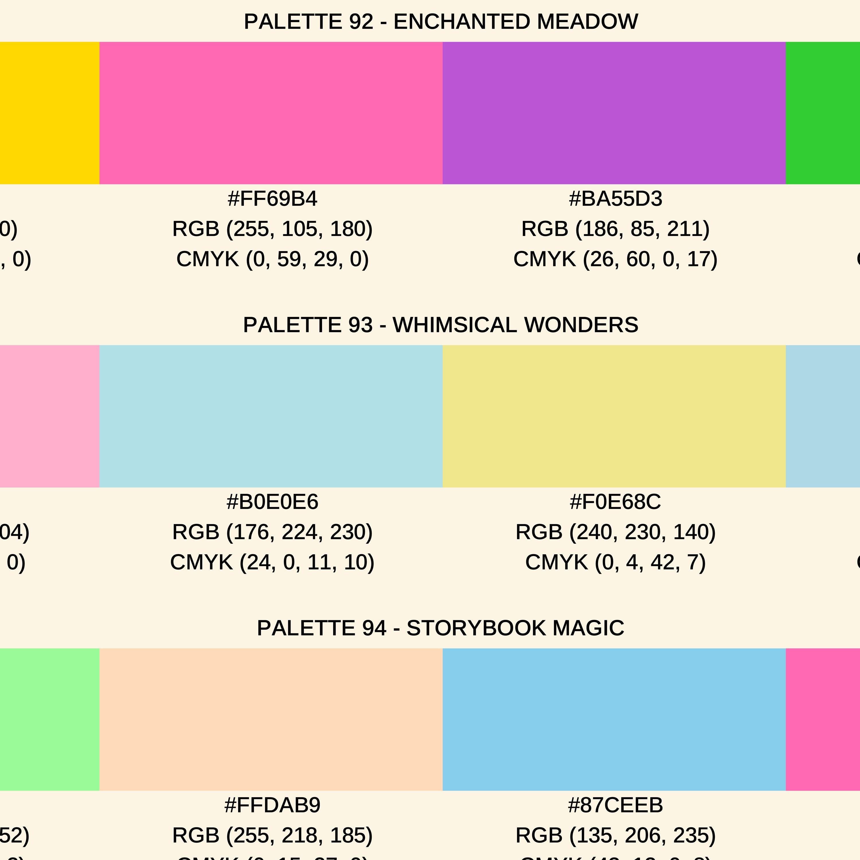 Kids Color Palettes 99 Palettes, 594 Colors for Crafting, DIY ...
