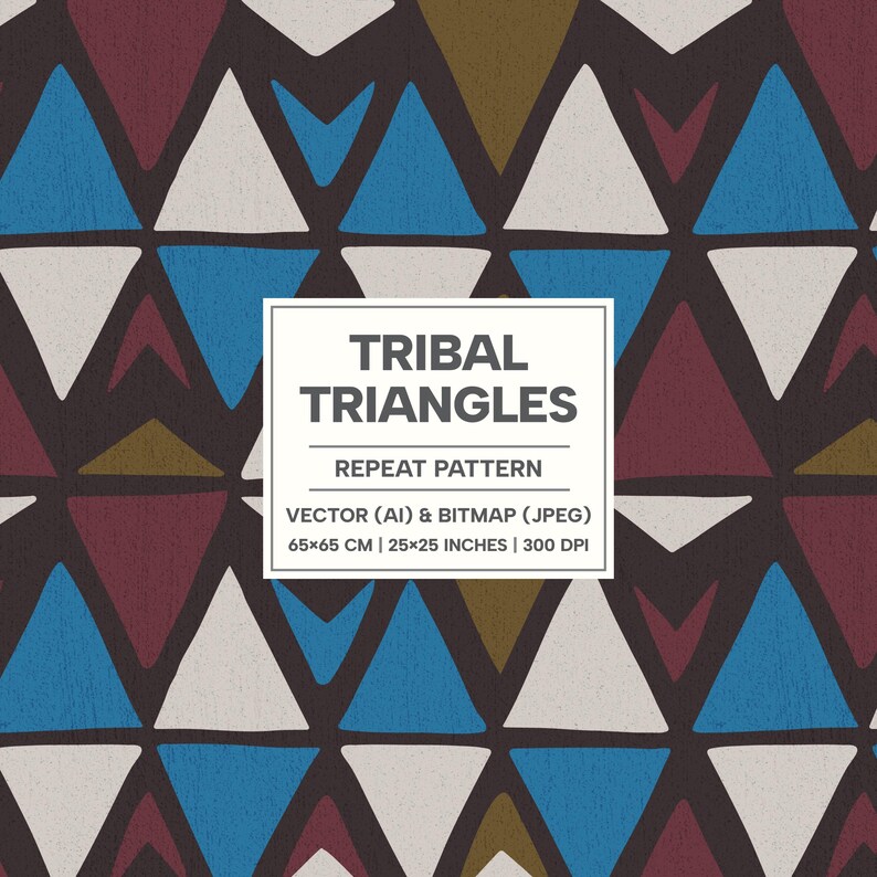 Tribal Triangle Pattern, Ethnic Geometric Design for Home Decor, DIY ...