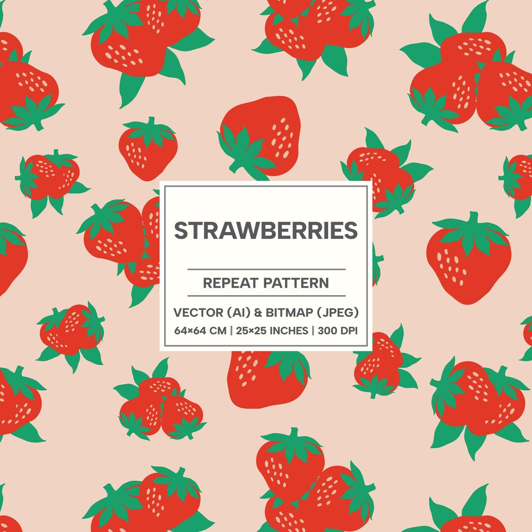 Strawberry Pattern, Seamless Design for Clothing, Textiles, Accessories ...