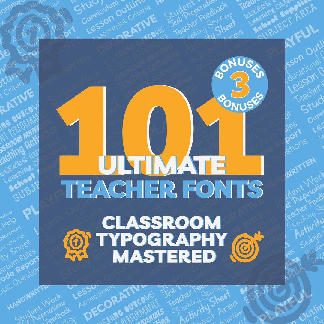 101 Ultimate Teacher Fonts Bundle, Classroom Typography Suite, School ...