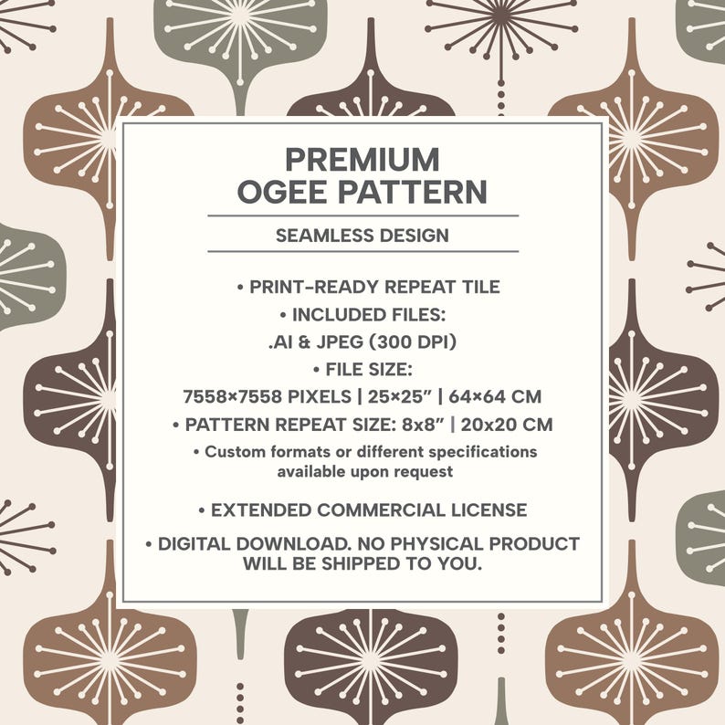 Ogee Pattern for Fashion & Decor, Seamless Design for Interiors and ...