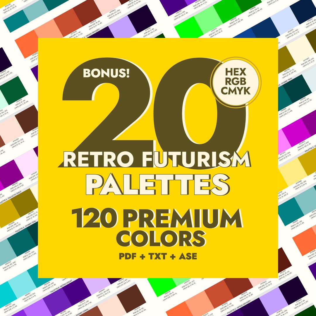 Retro Futurism Color Bundle: 120 Premium Hues for Luxury Design ...