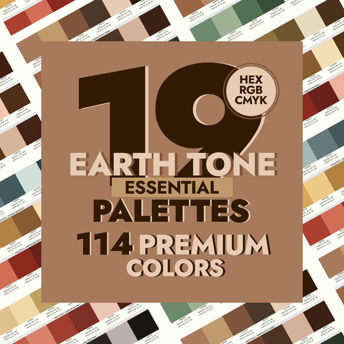 Luxurious Earth Tone Color Palettes, 114 Premium Shades for Designers ...
