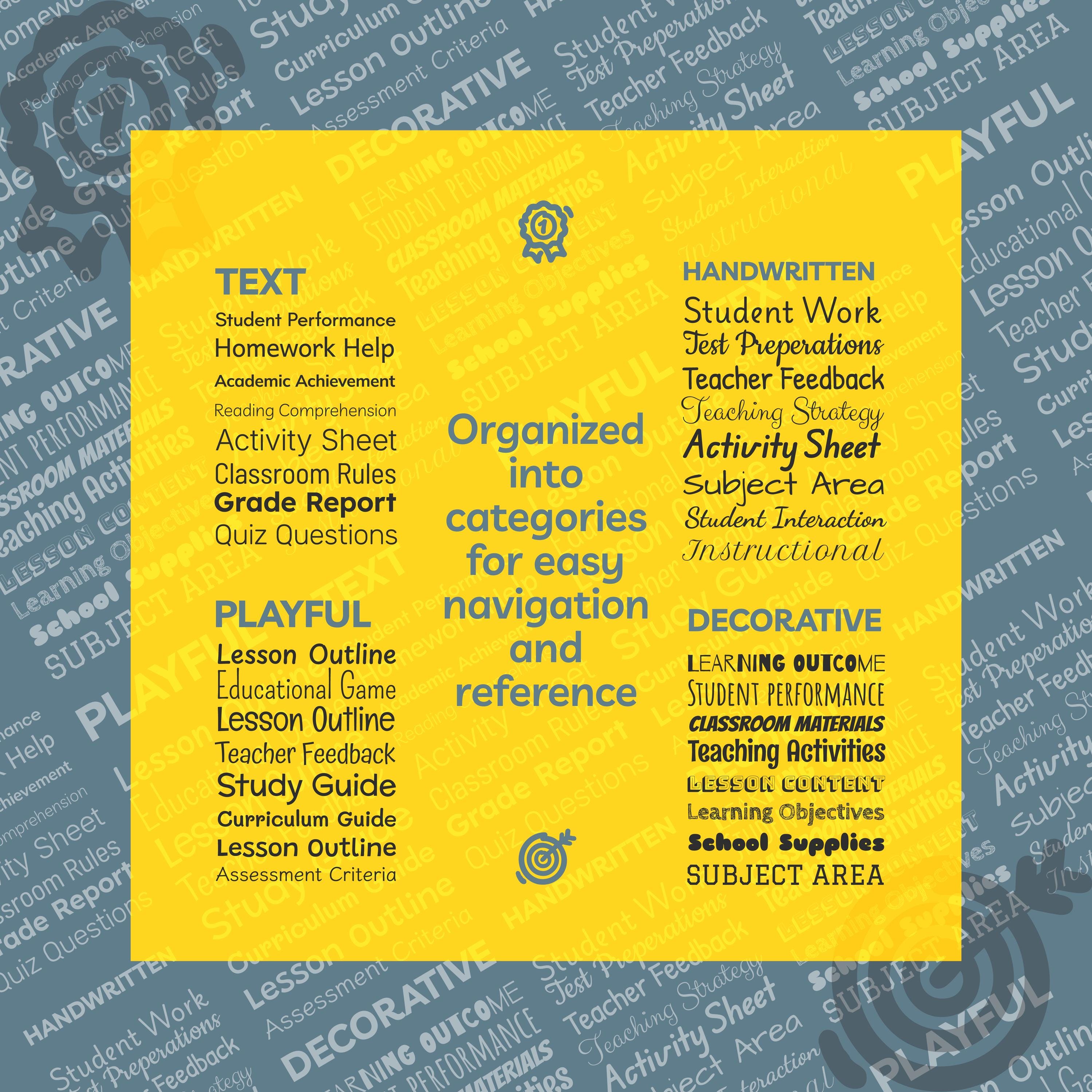 37 Essential Classroom Fonts: Teacher's Toolkit, School Font Bundle ...
