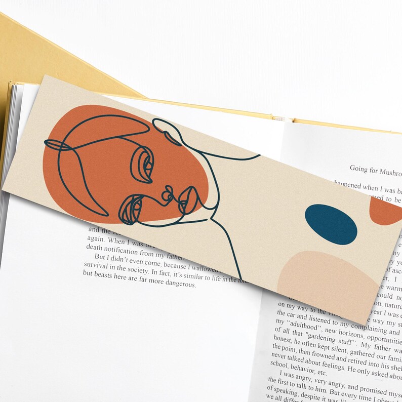 Set of 4 Printable Bookmarks, Bookmarks With Illustration, Elegant ...