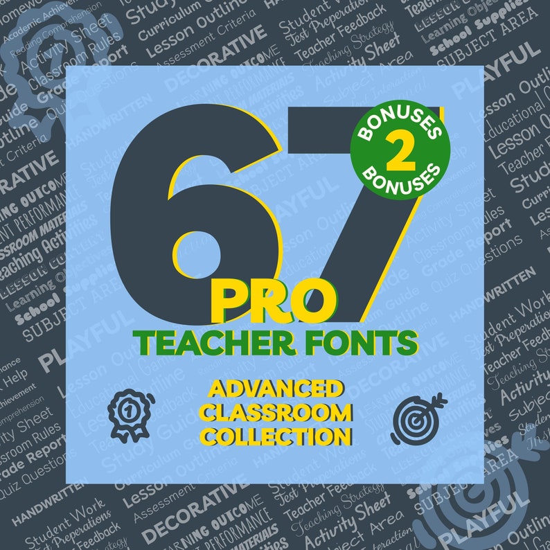 67 Pro Teacher Fonts, Advanced Classroom Typography, Premium ...