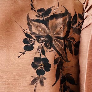 Filipiniana Painted Kimona Top - Brown Rust - Etsy