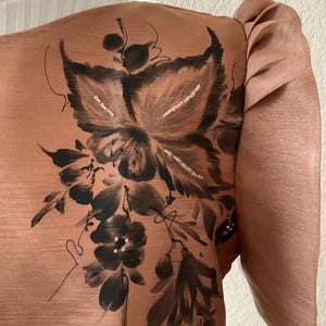 Filipiniana Painted Kimona Top Brown Rust - Etsy