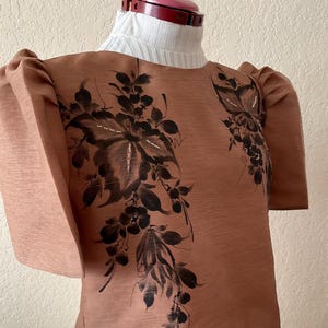 Filipiniana Painted Kimona Top - Brown Rust - Etsy