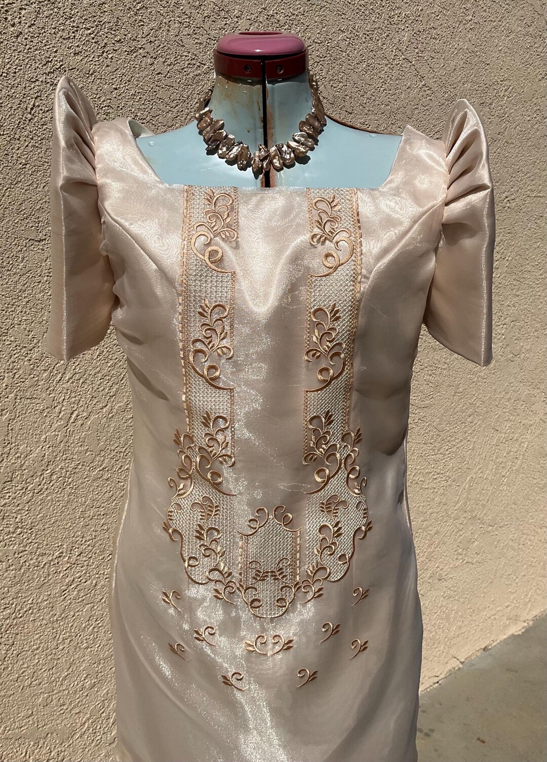 Filipiniana Long Gown Serpentina - Mocha - Etsy