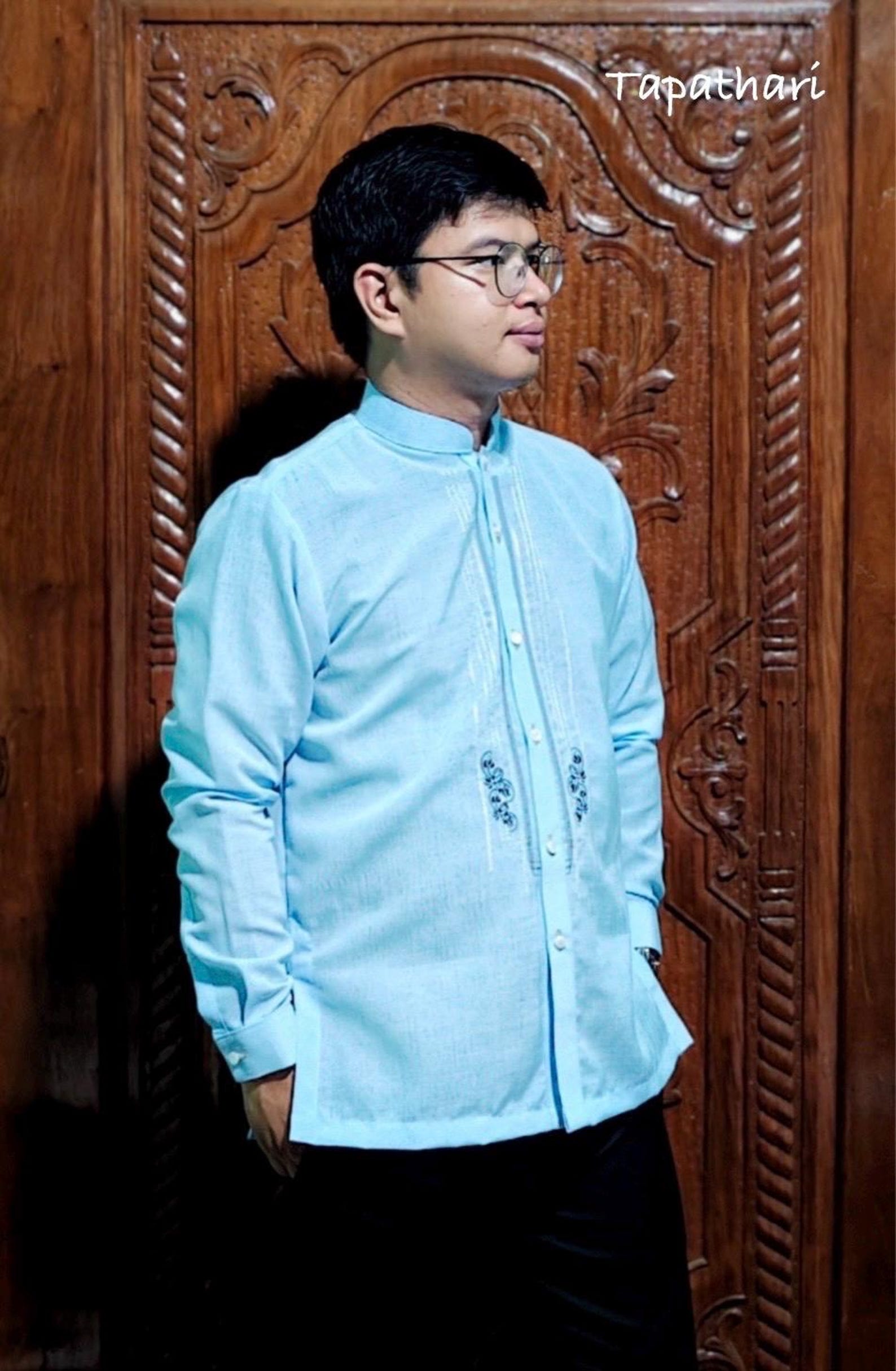 Modern BARONG TAGALOG - Fully Open Chinese Collar - Etsy