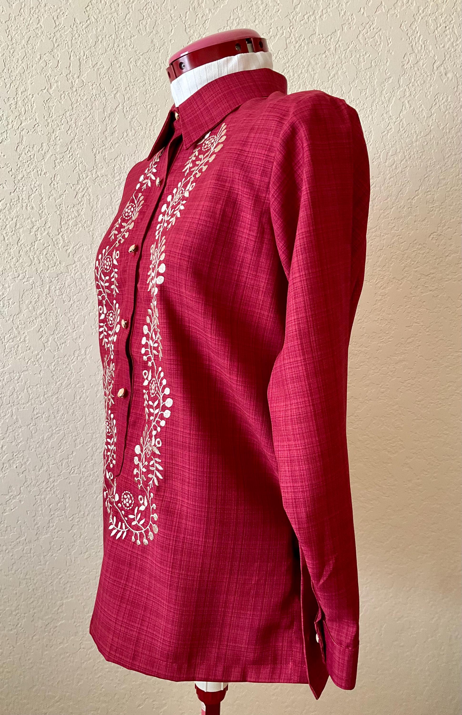 FILIPINA MODERN BARONG - Red and Navy Blue - Etsy
