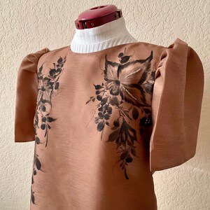 Filipiniana Painted Kimona Top - Brown Rust - Etsy