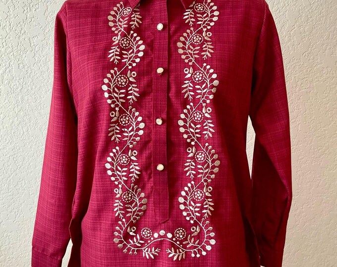 FILIPINA MODERN BARONG - Red and Navy Blue Final Sale - Etsy