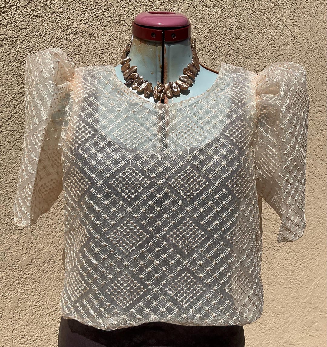 Filipina Lace Kimona Top - LIGHT PEACH - Etsy