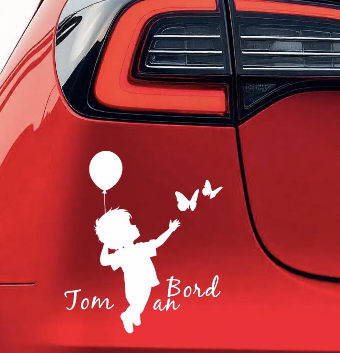 Personalized Car Sticker for Kids – Playful Boy With Balloon Design ...