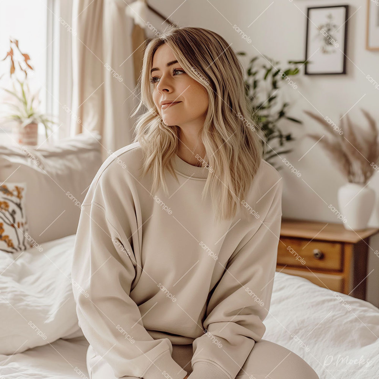 Gildan 18000 Sand Sweatshirt Mockup Sweater Mockup Crewneck Mockup ...