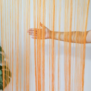 Thread String Curtain | Orange Shade Room Divider Curtain | Rust String ...