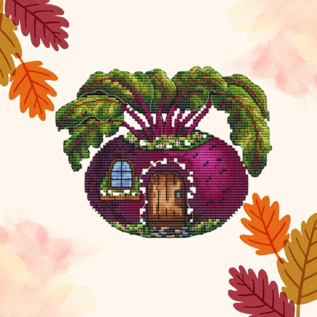 Cute House Beet Cross Stitch Pattern Magic Cottage Autumn Pattern ...