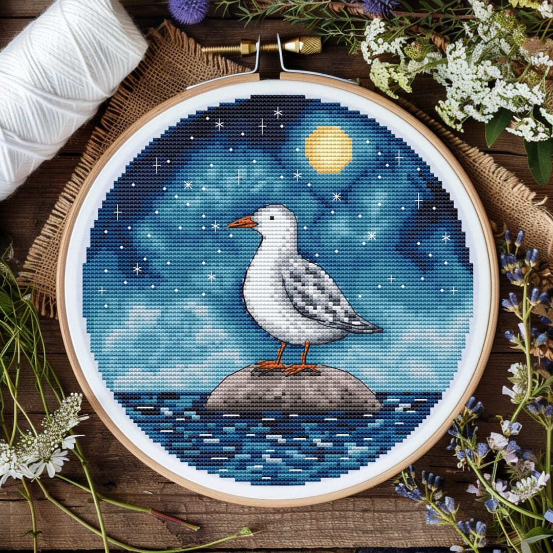 Cross Stitch Pattern Sea, Cross Stitch Pattern Seagull,gull, Beautiful ...