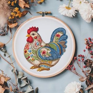 Easter Chicken Cross Stitch Pattern, Cute Chichen,pdf File, Spring ...