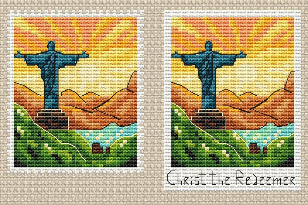 Christ the Redeemer Postage Stamp Cross Stitch Pattern - Digital ...