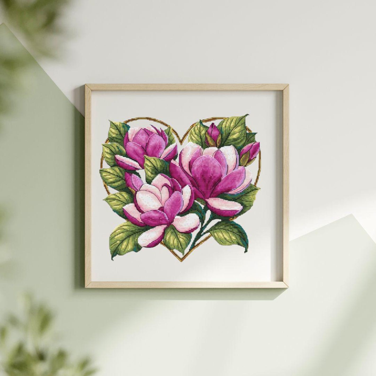 Delicate Magnolia Cross Stitch Pattern Spring Flower PDF Modern ...