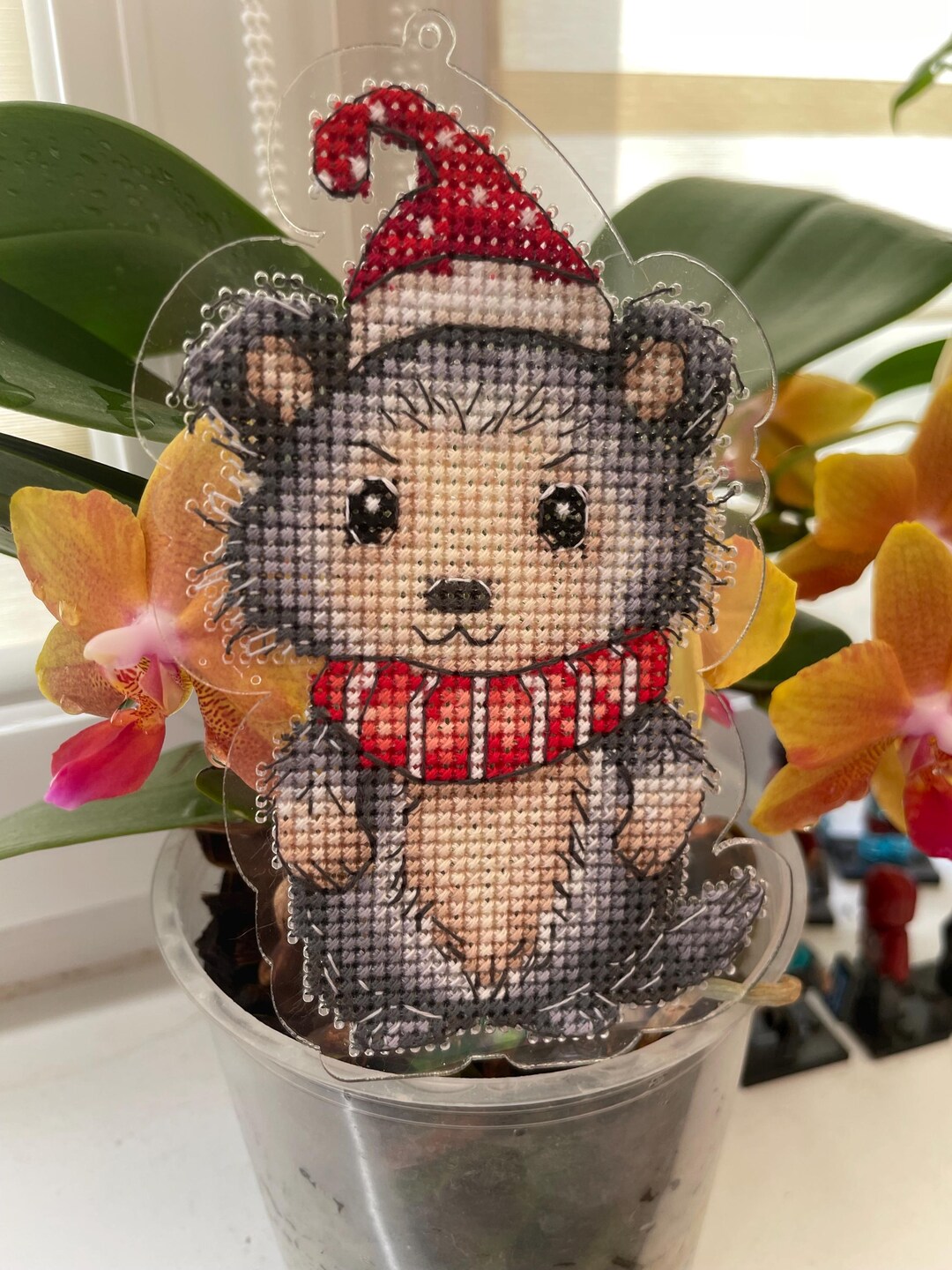 Сross Stitch Pattern Cute Fitch, Fluffy Ferret, Grey Foumart,digital ...