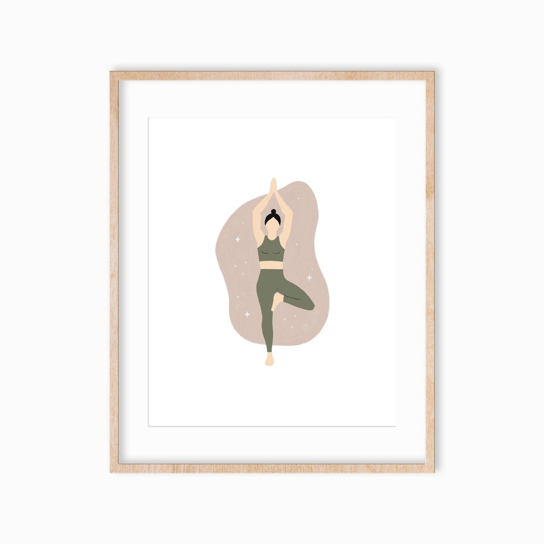Yoga Art Print 8x10, Yoga Studio Art, Neutral Yoga Art, Yoga Pose Art ...