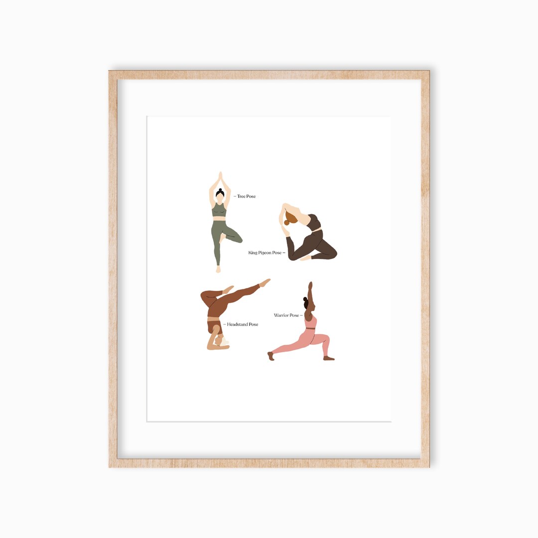 Yoga Art Print 8x10, Yoga Studio Art, Neutral Yoga Art, Yoga Pose Art ...