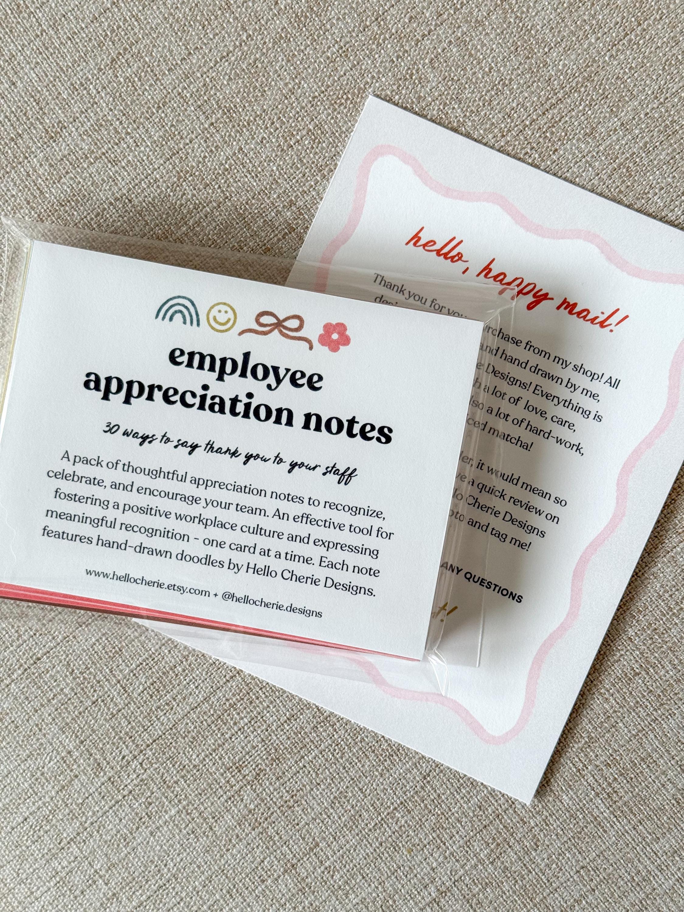 Employee Appreciation Notes: Prewritten Thank You Cards, Staff ...