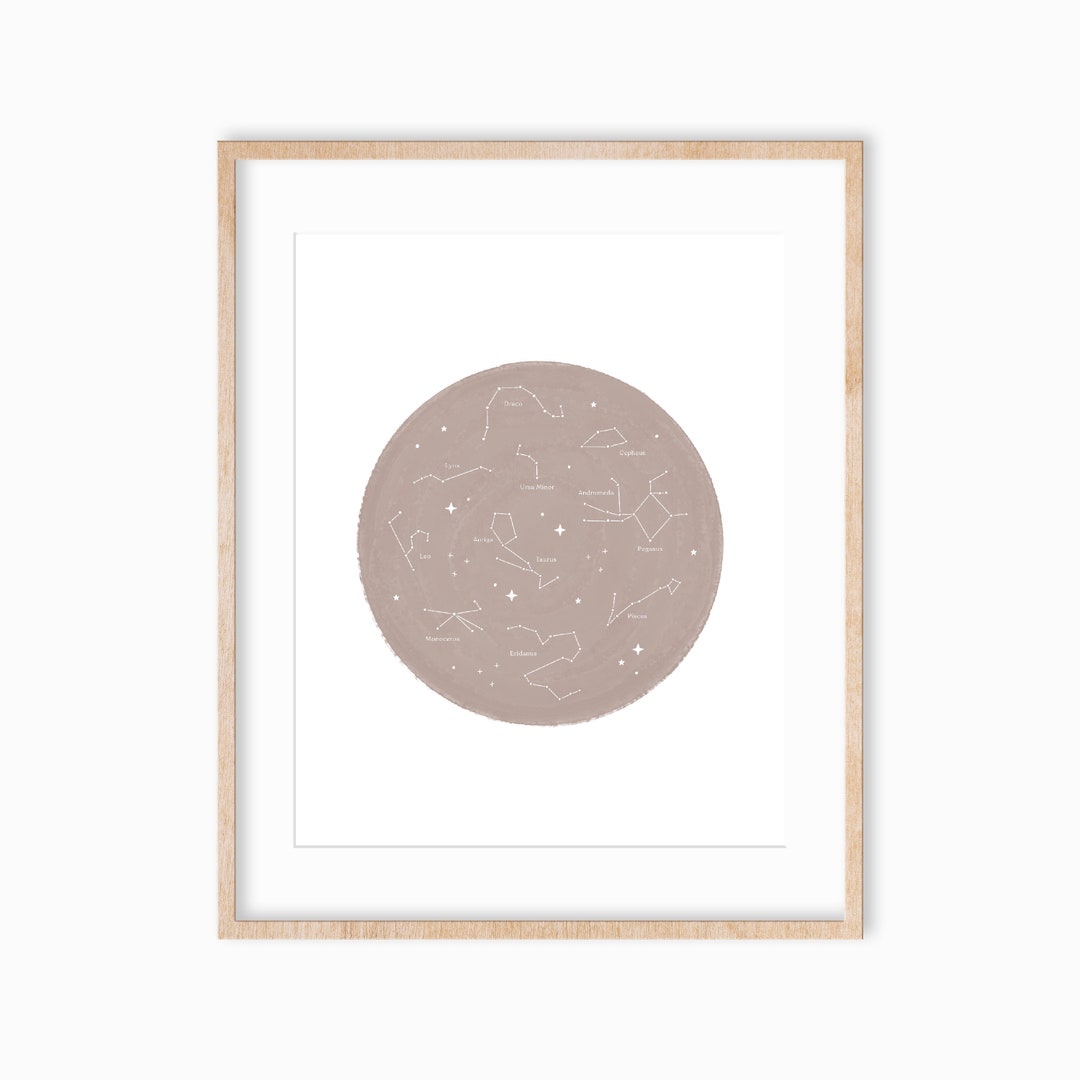 Celestial Night Sky Constellation Art Print 8x10, Star Map Art Print ...
