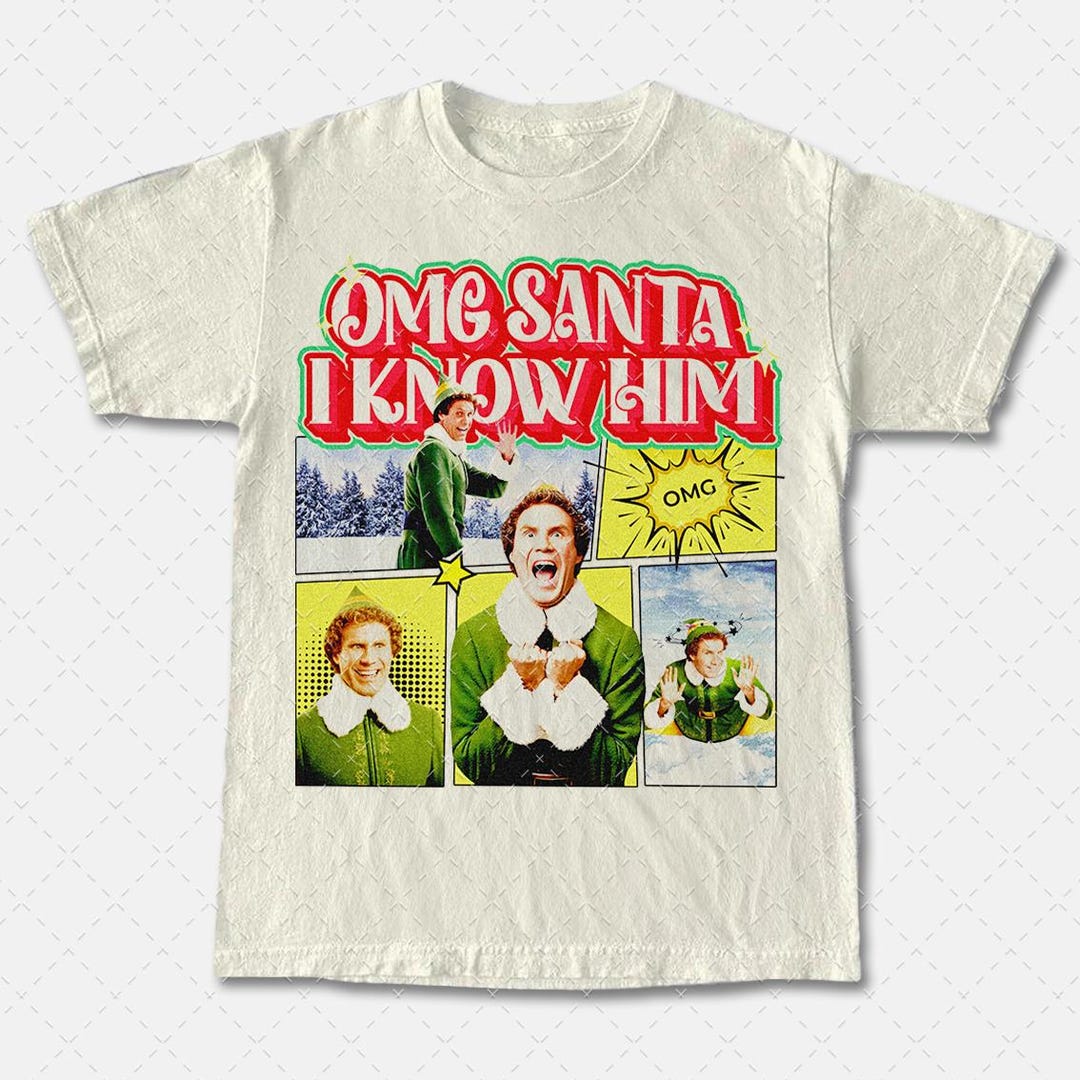 Vintage 90s Buddy Elf, OMG Santa I Know Him Tee, Buddy Elf, OMG Santa I ...