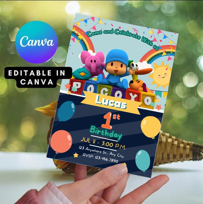 Editable Kids Birthday Invitation Template, Printable Birthday Party ...