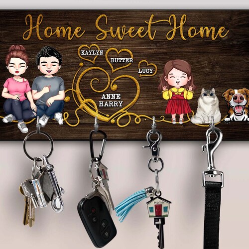 Personalized Key Holder Custom Family Key Holder for Wall - Etsy