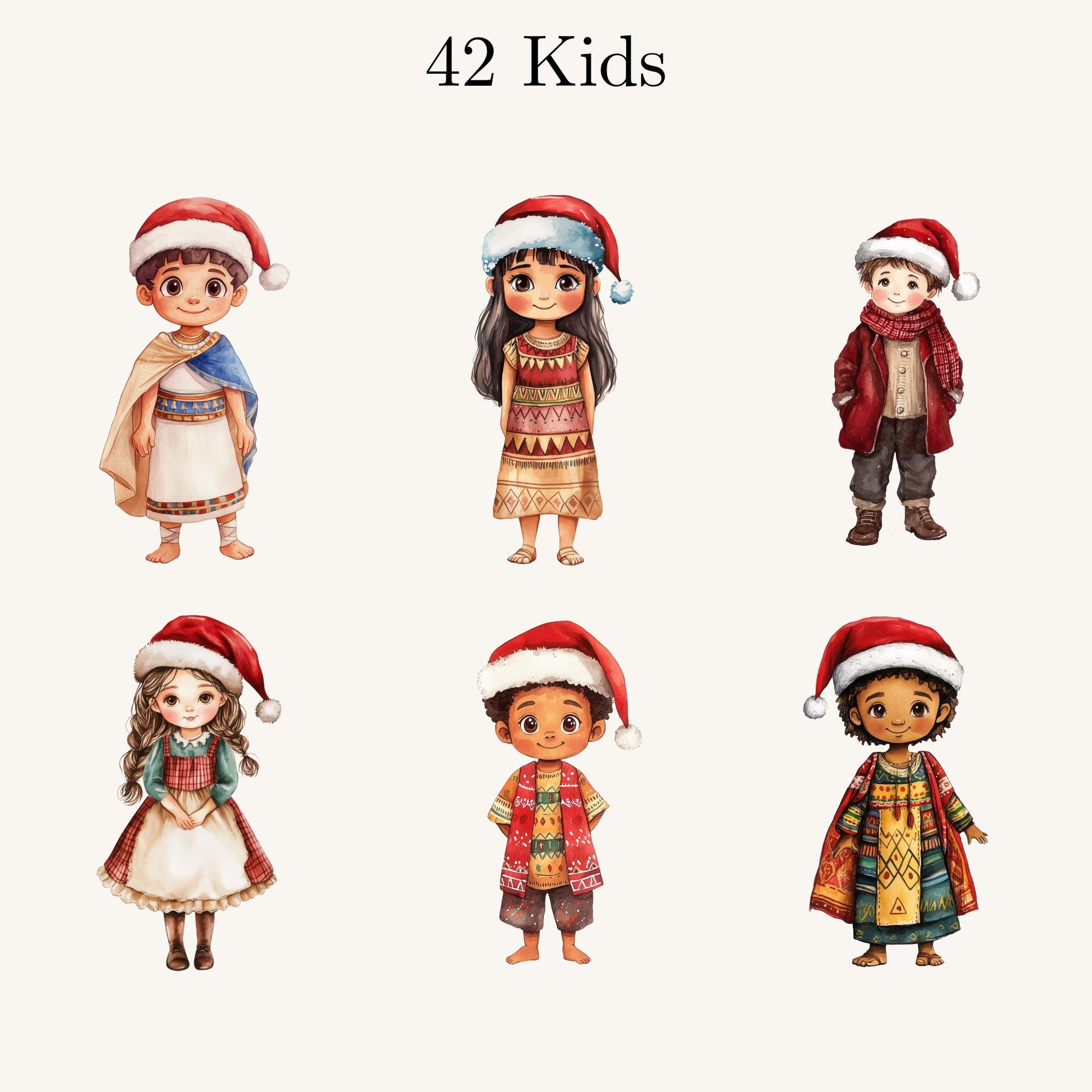 Christmas Around the World Clipart, Christmas Clipart, World Children ...