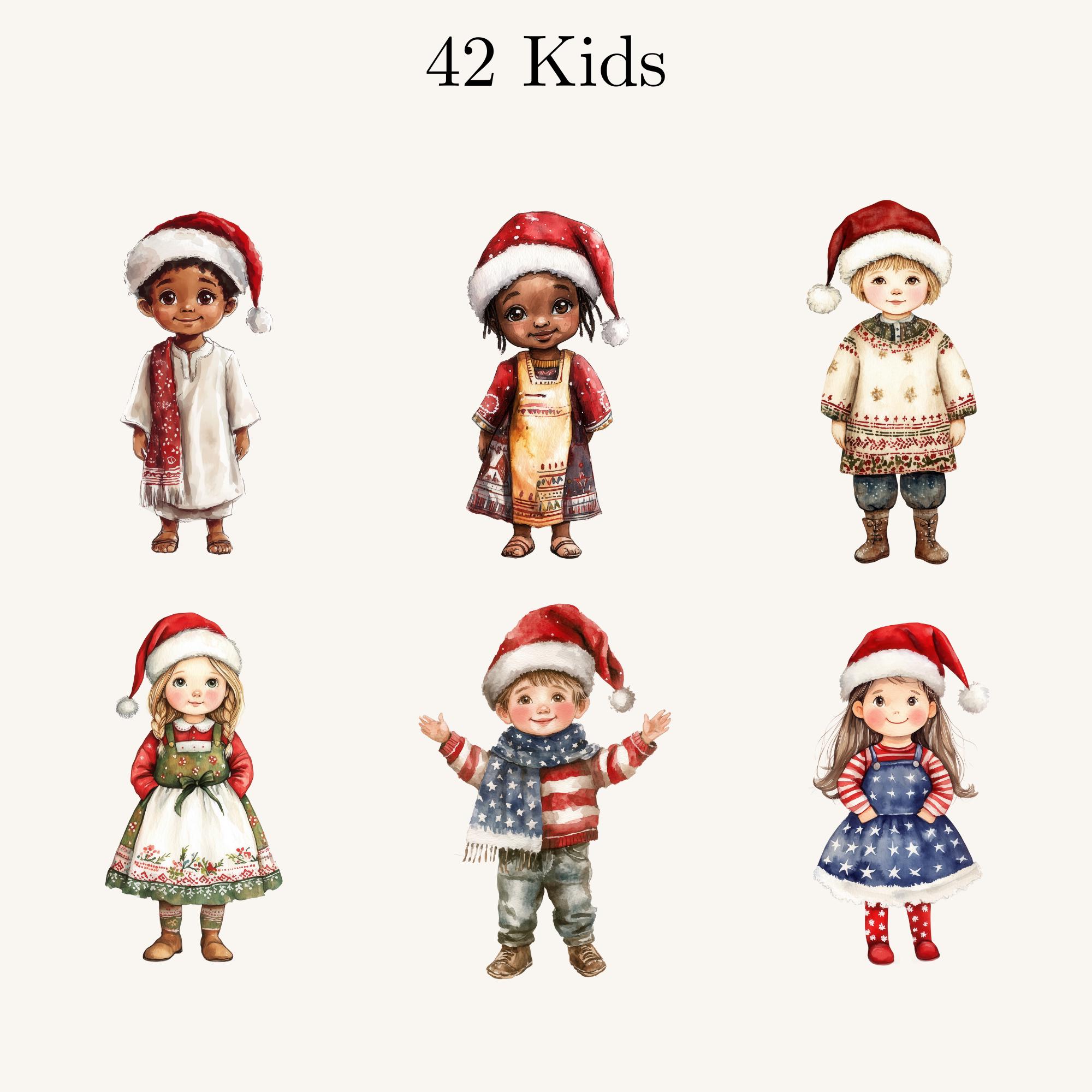 Christmas Around the World Clipart, Christmas Clipart, World Children ...