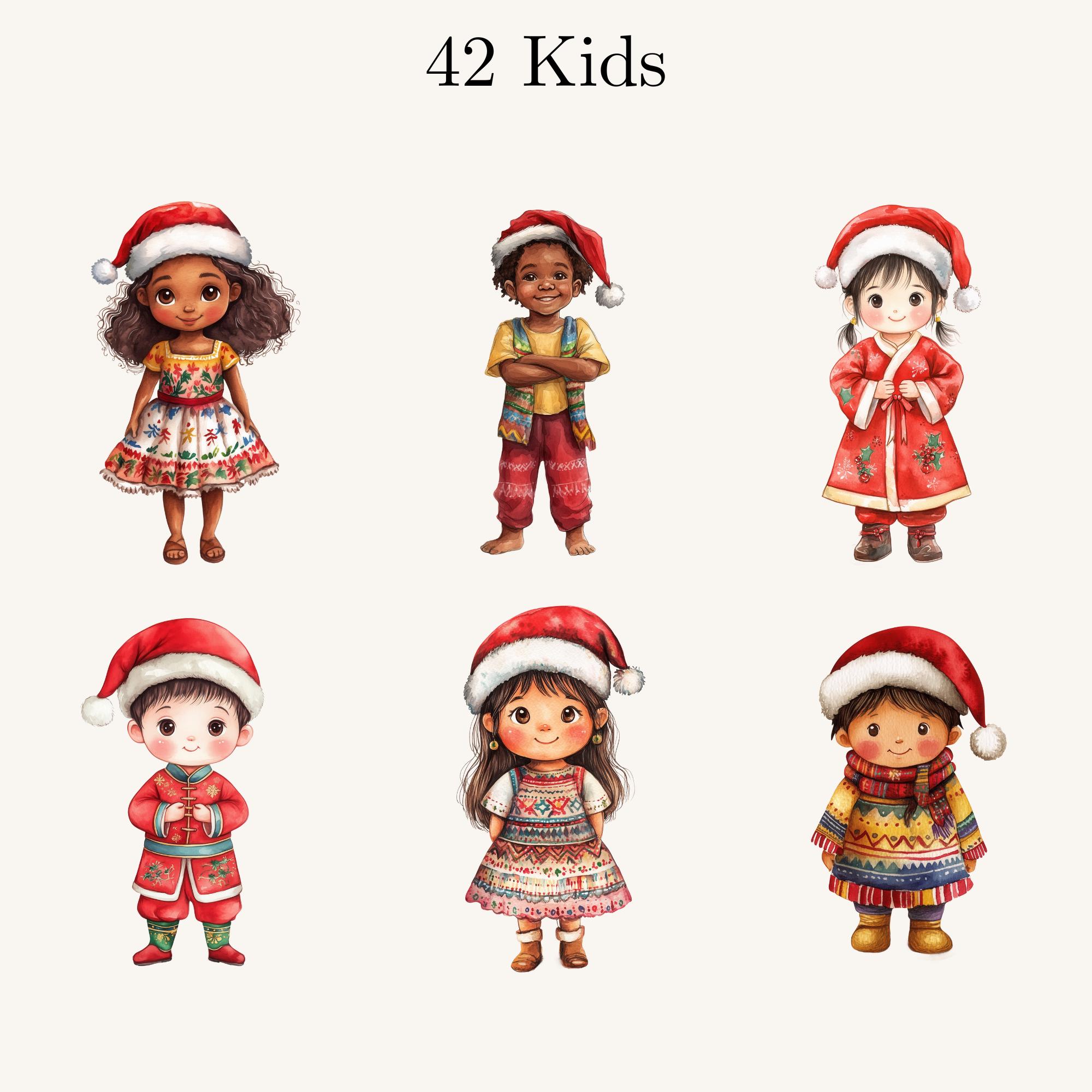 Christmas Around the World Clipart, Christmas Clipart, World Children ...