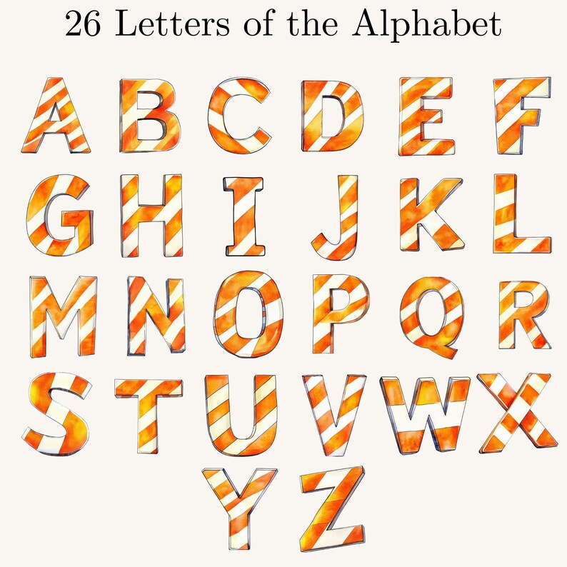 Construction Monogram Letters, Alphabet Clipart, Uppercase Letters and ...