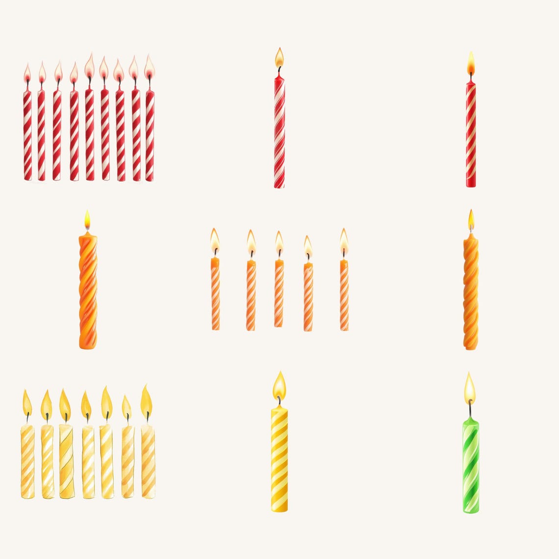 Watercolor Birthday Candle Clipart - Digital Download for Invitations - Cute Party Decorations ...