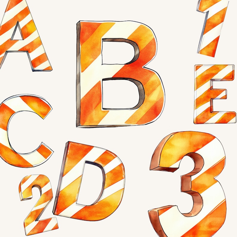 Construction Alphabet Clipart PNG, Construction Letters and Numbers ...