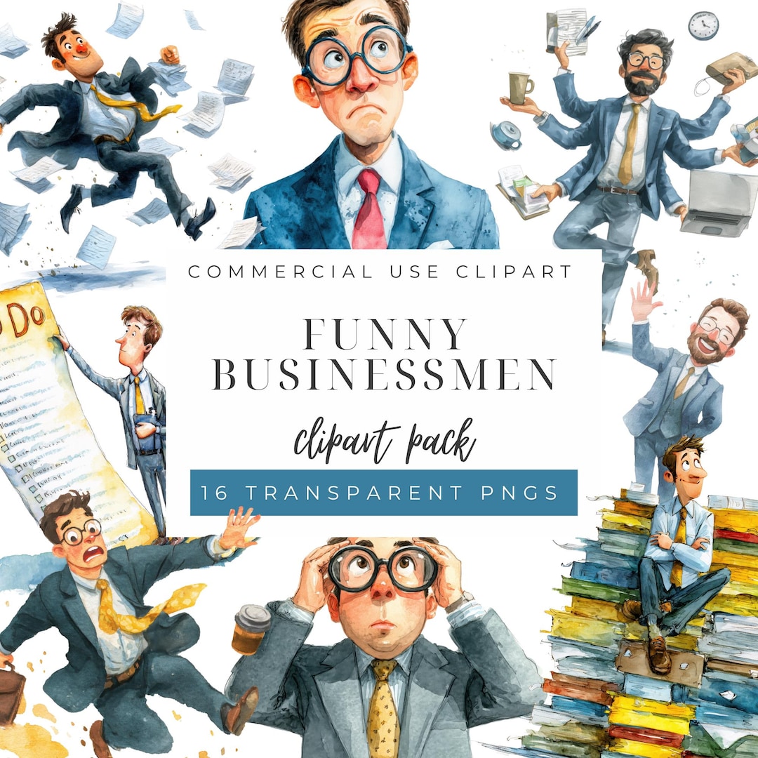 Funny Businessman Clipart, Whimsical CEO Graphics, Silly Office PNG ...