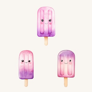 Popsicle Clipart, Watercolor Summer Treats, Cute Ice Cream Graphics ...
