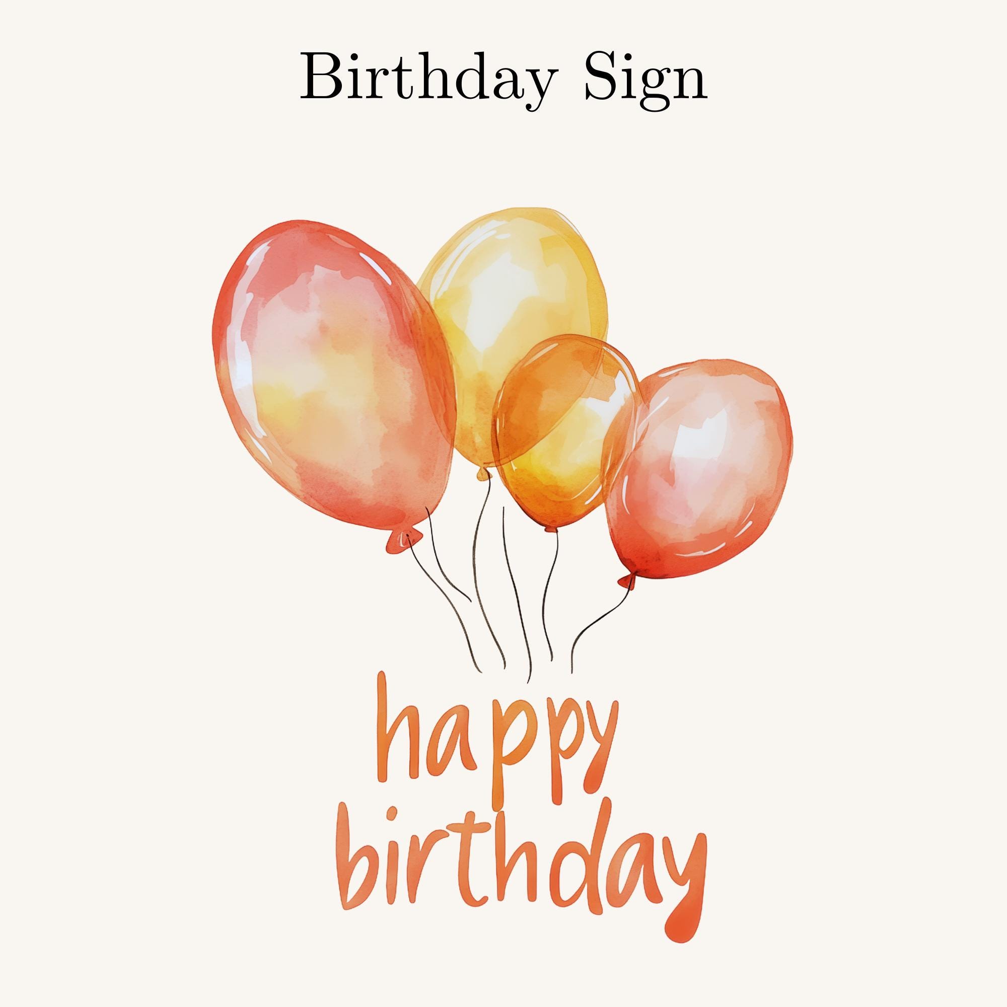 Birthday Water Color Clipart, Orange Birthday Clipart, Birthday Clipart ...