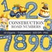 Construction Vehicles Graphics for Birthday, Numbers Clipart, Cute ...