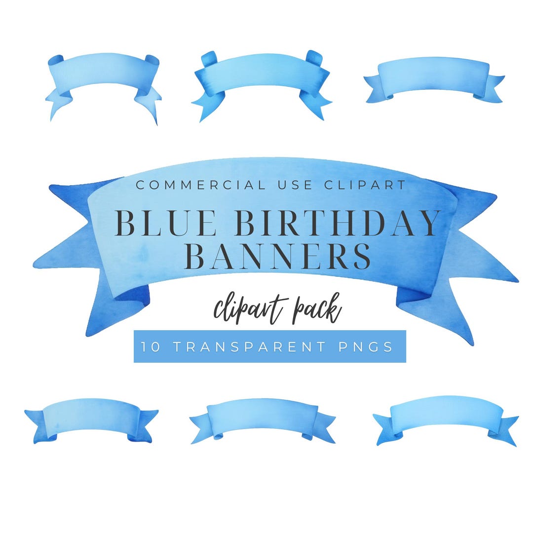 Watercolor Birthday Banner Clipart - Happy Birthday Clipart PNG ...