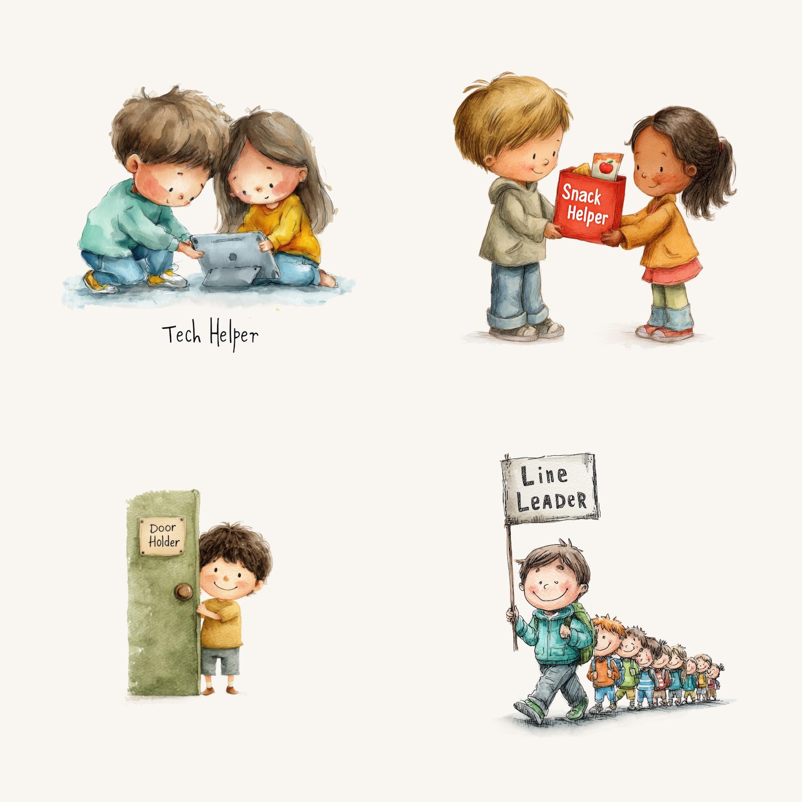 Class Jobs Clipart, Classroom Job Illustrations, Teacher Clipart ...
