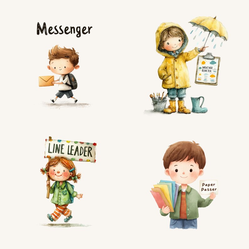 Class Jobs Clipart, Classroom Job Illustrations, Teacher Clipart ...