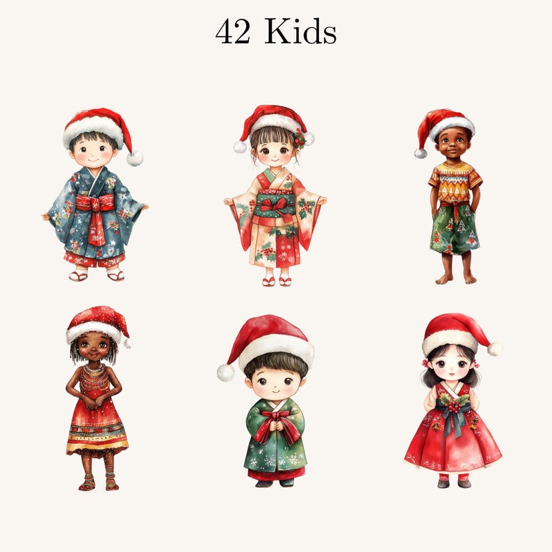 Christmas Around the World Clipart, Christmas Clipart, World Children ...